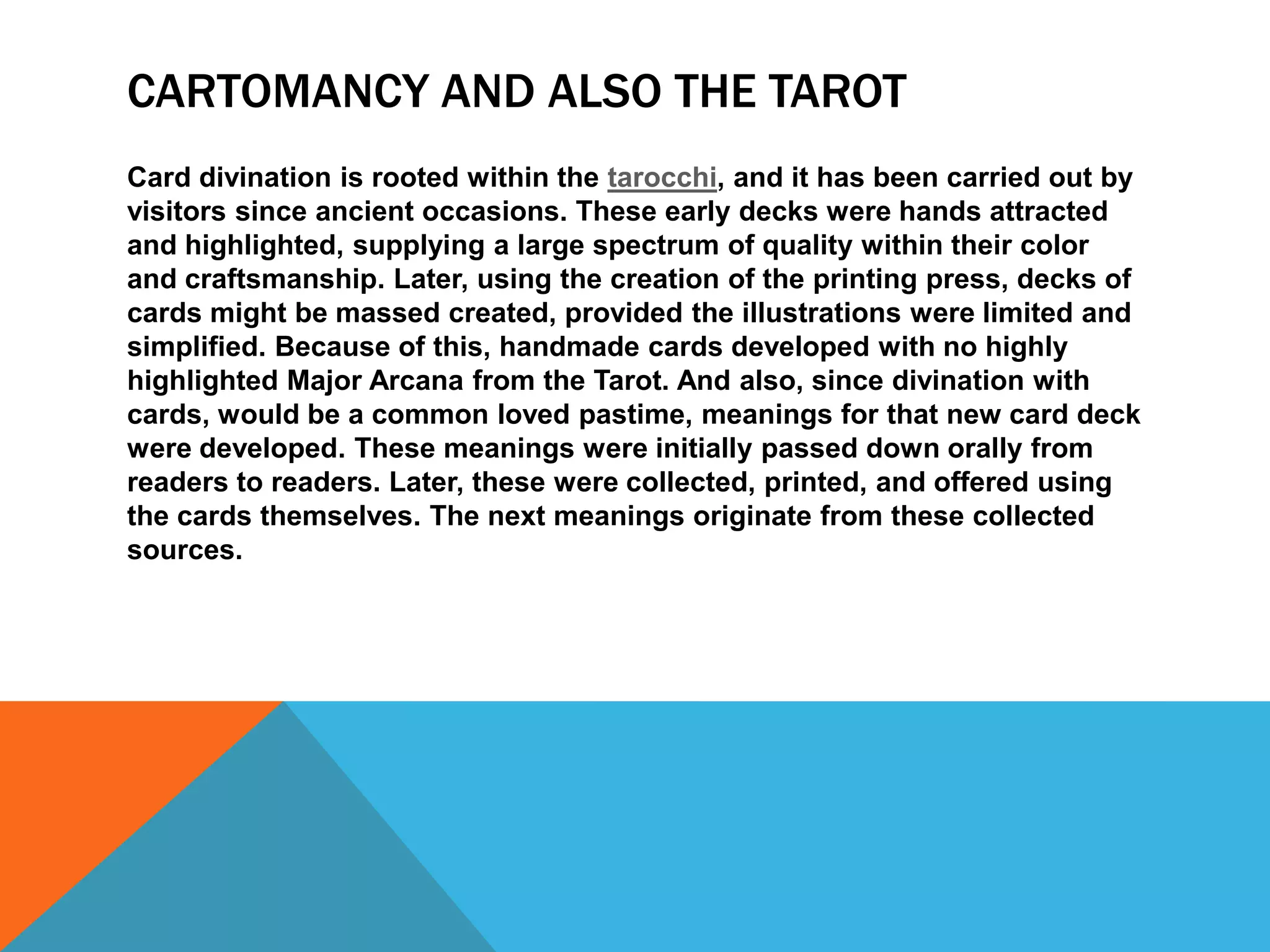Cartomancy & tarot | PPTX