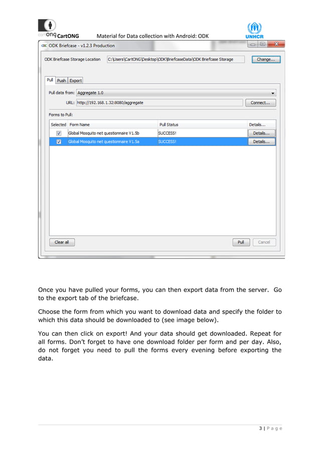 Cart ong getting_data_from_odk_aggregate_v3.0 | DOC | Operating Systems | Computer Software and ...
