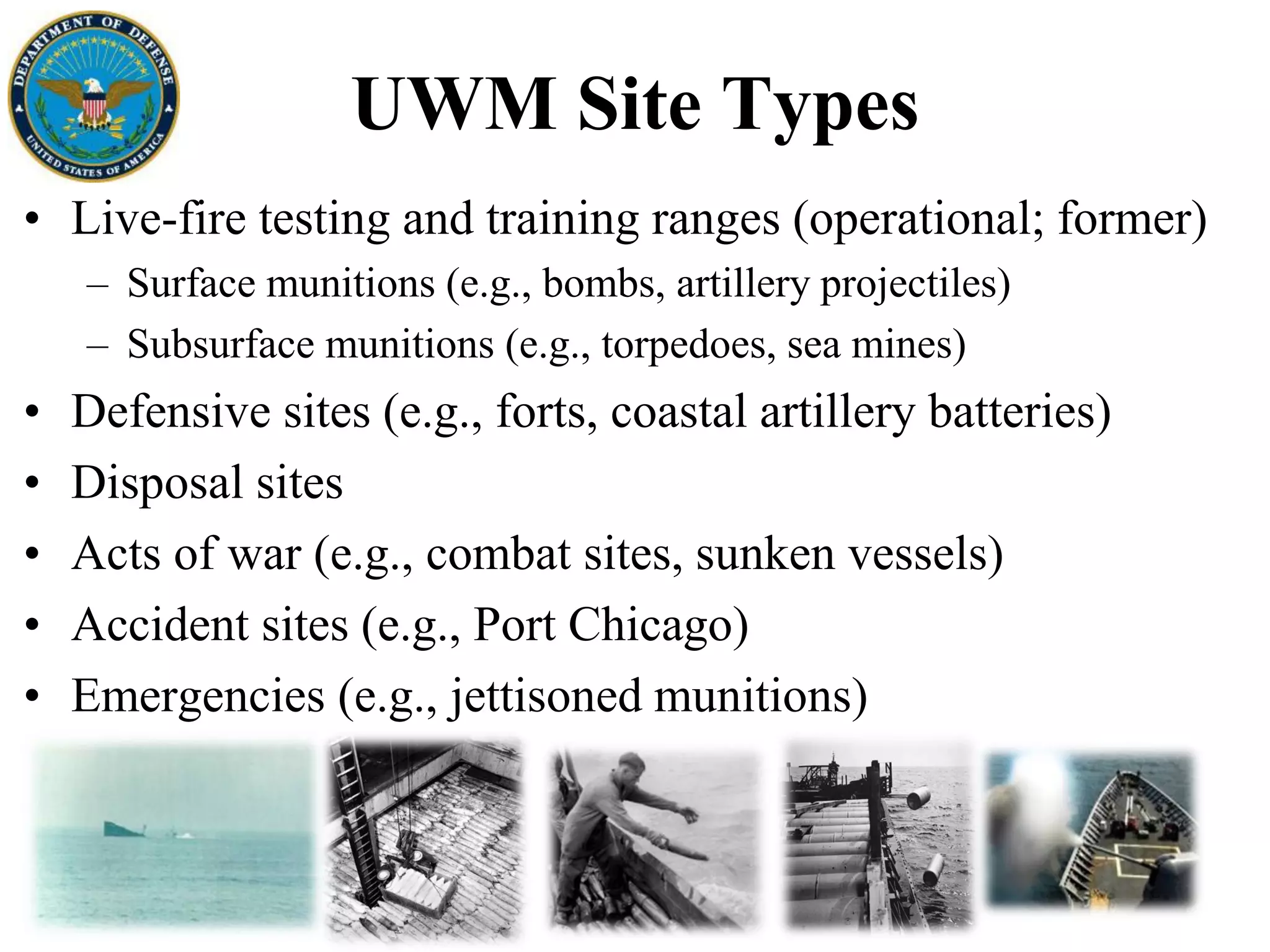 2010 Introduction to and Scope of Underwater Munitions Issue | PDF