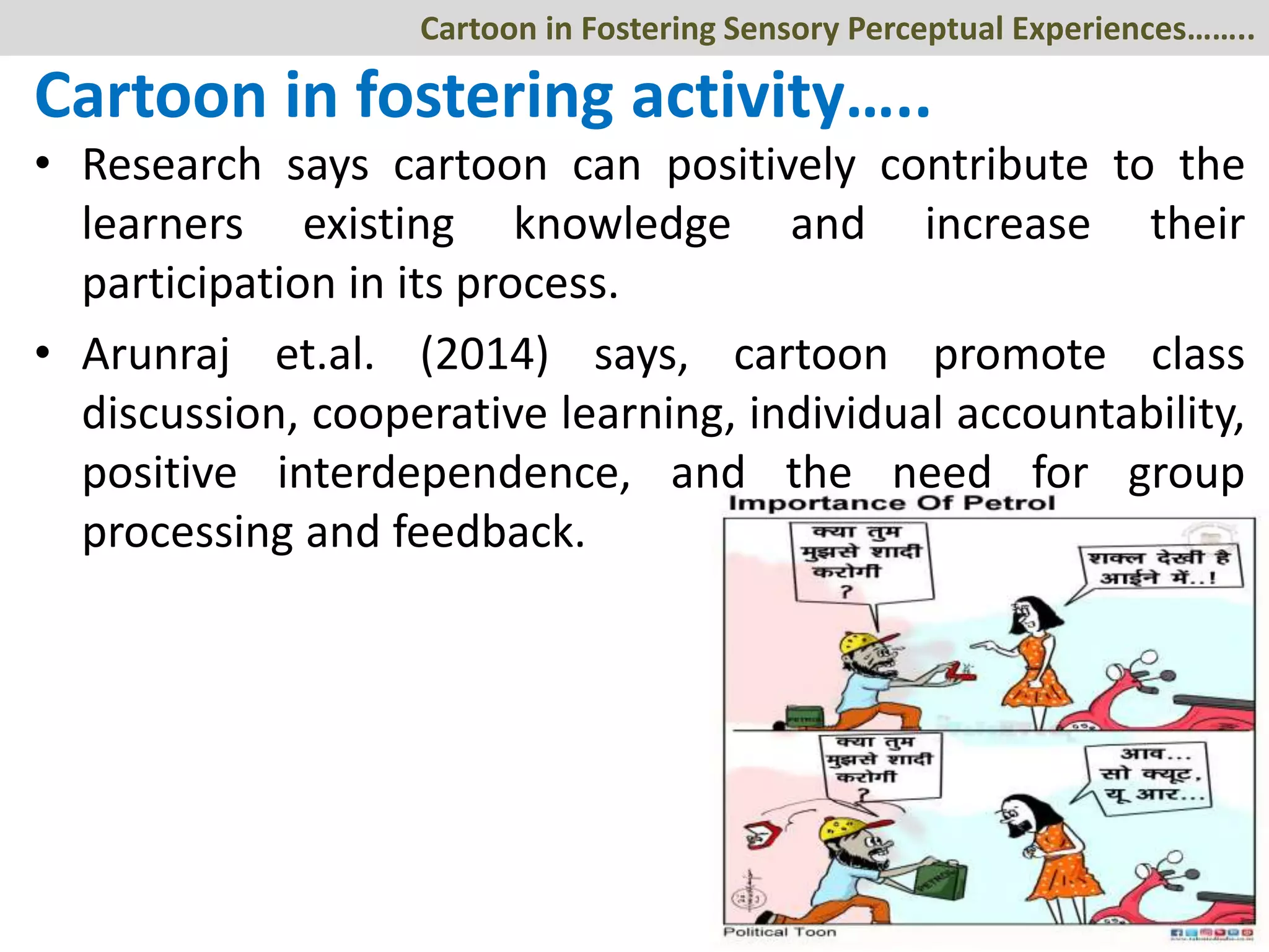 Cartoon in fostering sensory perceptual experiences | PPTX | Brain and ...