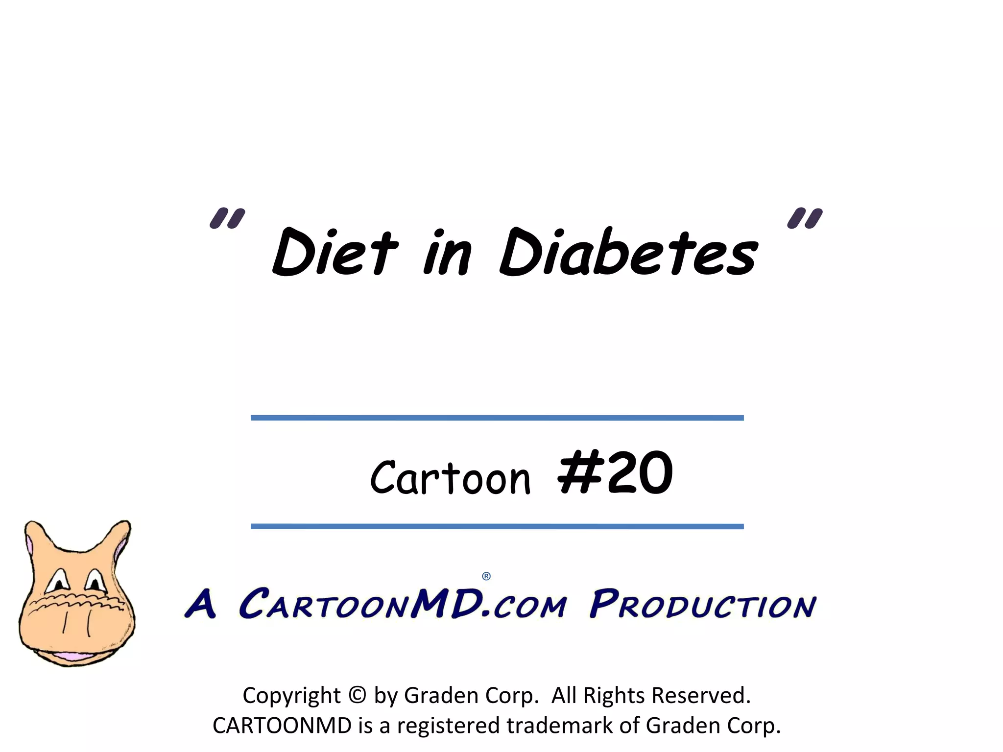 Cartoon md 20. diet in diabetes | PPT