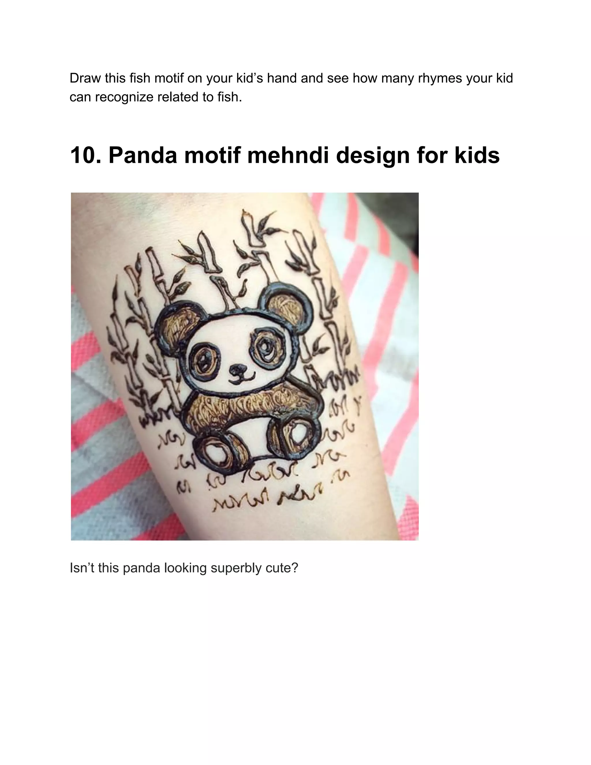 Simple Cartoon Mehndi Designs for Kids, 2019 | PDF