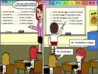 Cartoon on teaching of sense organs | PPTX