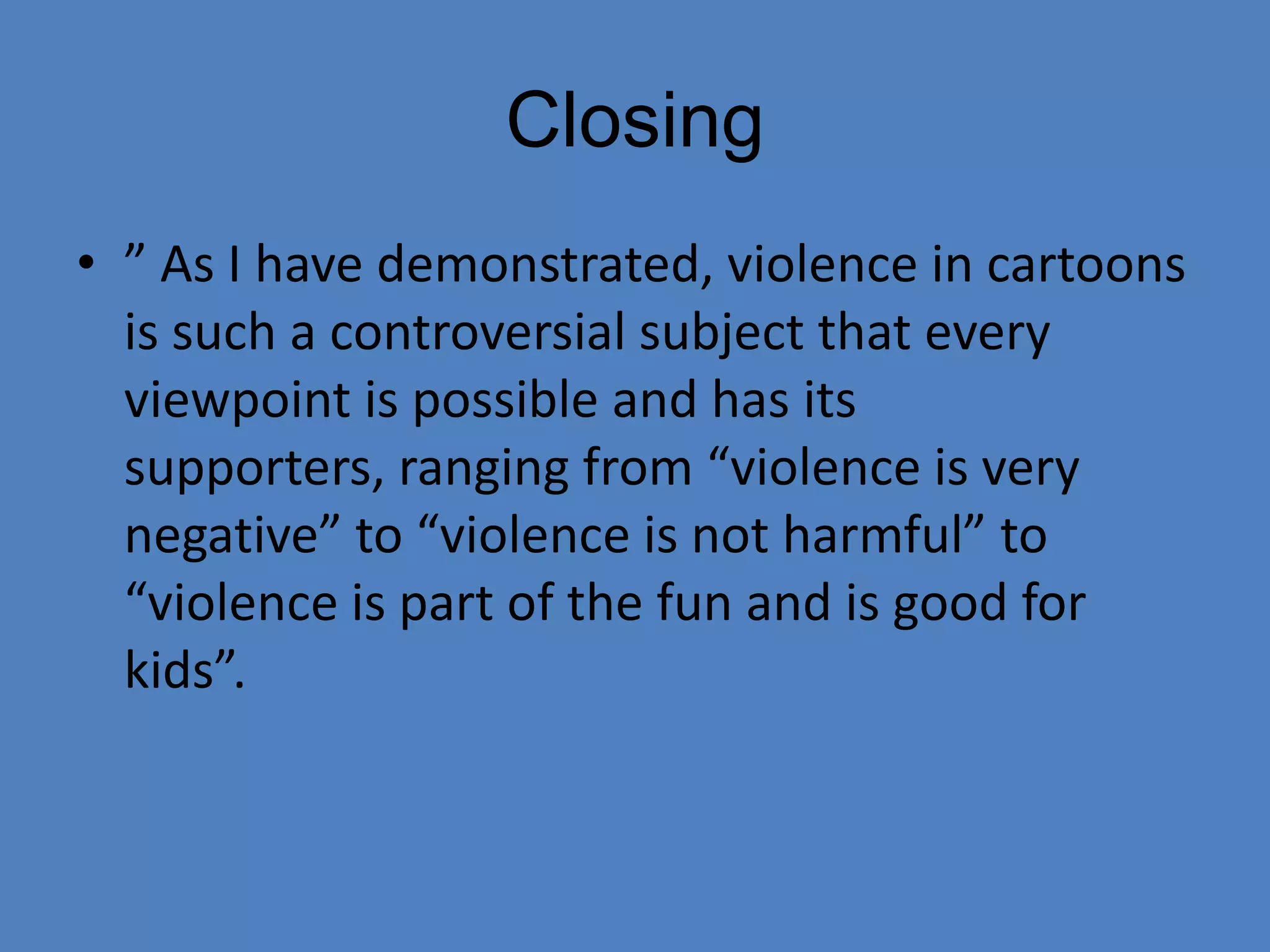 Cartoon violence | PPTX