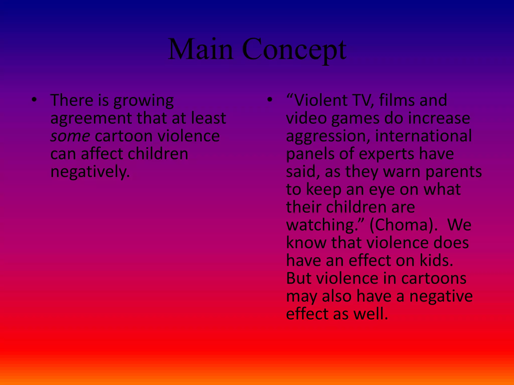 Cartoon violence | PPTX