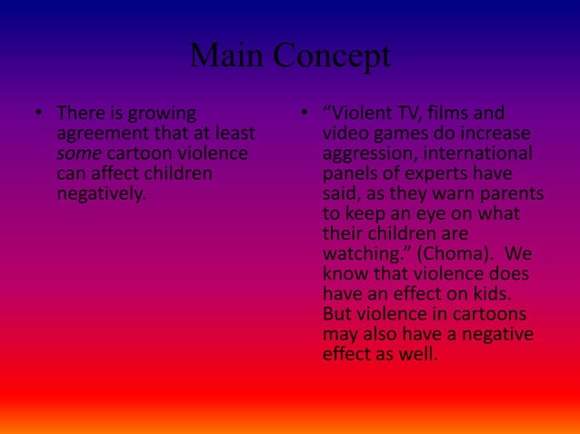 Cartoon Violence Ppt