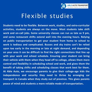 Car Transport for Students | PDF | College Planning | College Education