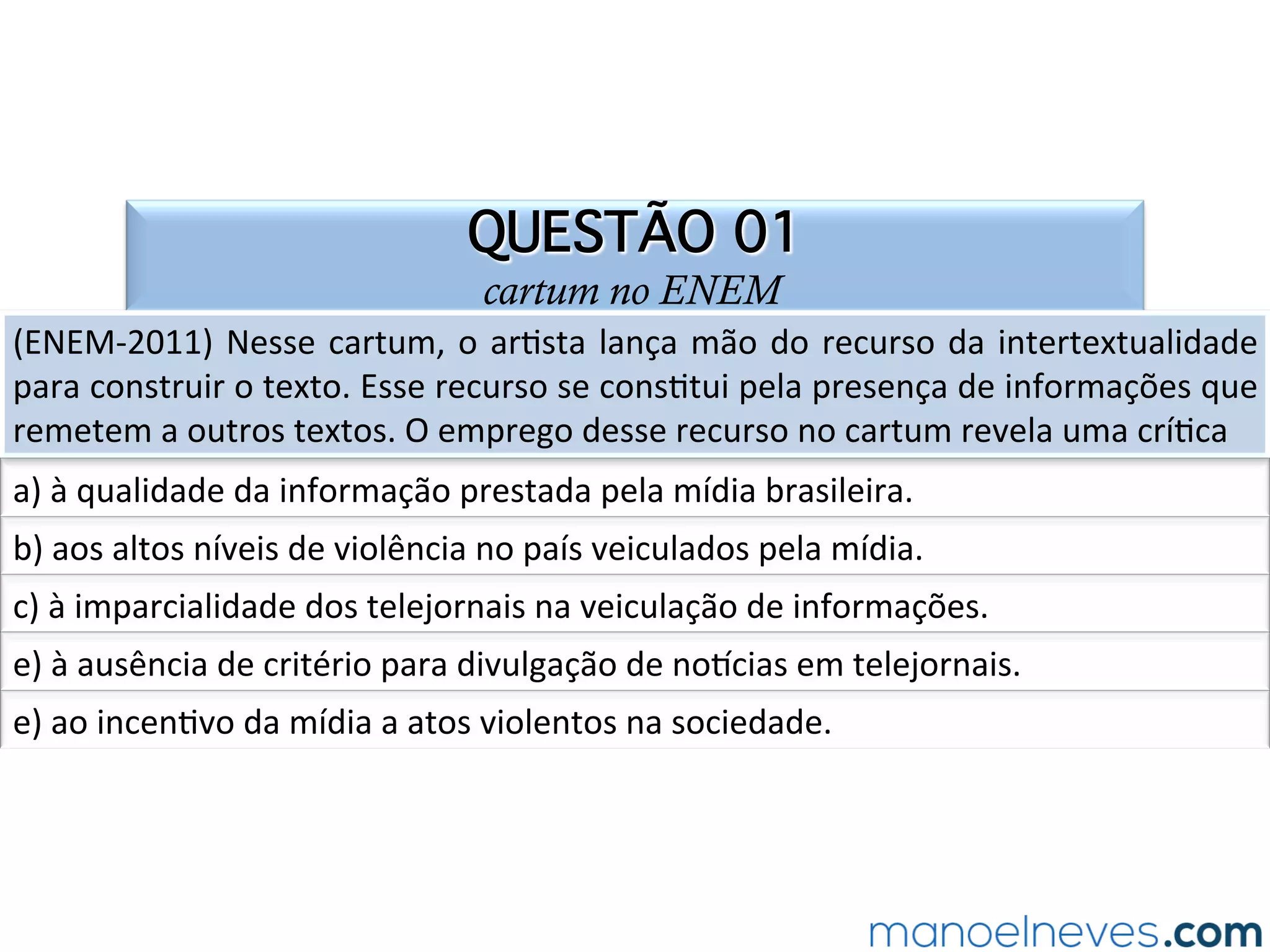Gêneros textuais no ENEM: cartum | PPT