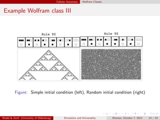 Block Emulation and Computation in One-dimensional Cellular Automata: Breaking Behavioural Class ...