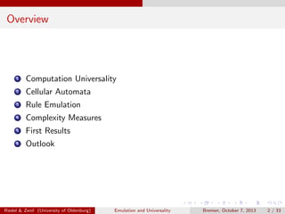 Block Emulation and Computation in One-dimensional Cellular Automata: Breaking Behavioural Class ...