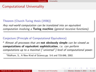Block Emulation and Computation in One-dimensional Cellular Automata: Breaking Behavioural Class ...