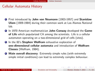 Block Emulation and Computation in One-dimensional Cellular Automata: Breaking Behavioural Class ...