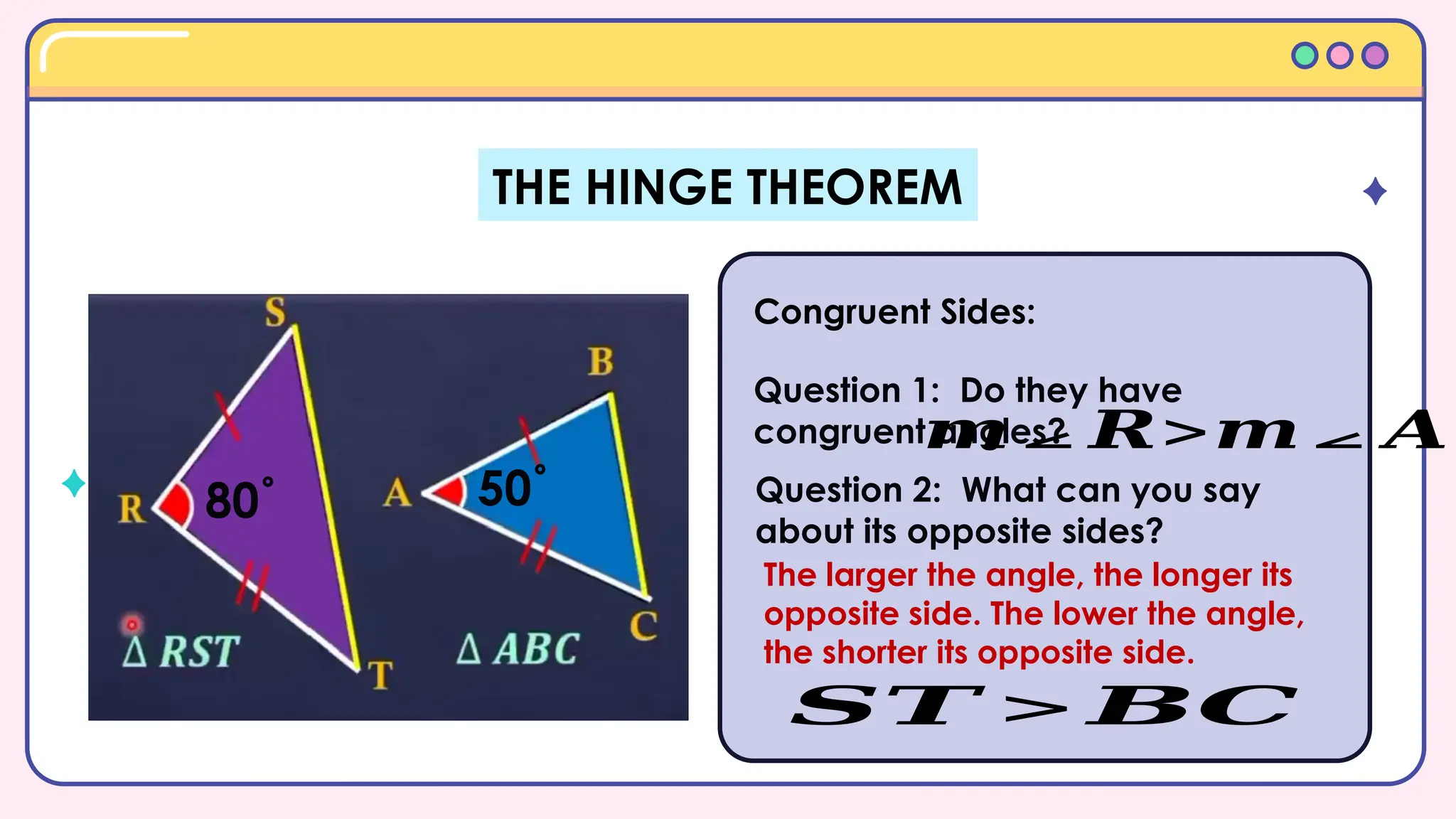 CARULLO_HINGE THEOREM.pptx Grade 8 lesson | PPTX
