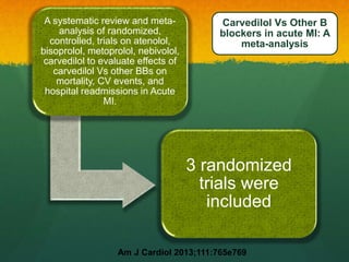 Carvedilol in the management of mi and heart failure | PPTX