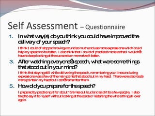 Michaels Speech Assessment | PPT