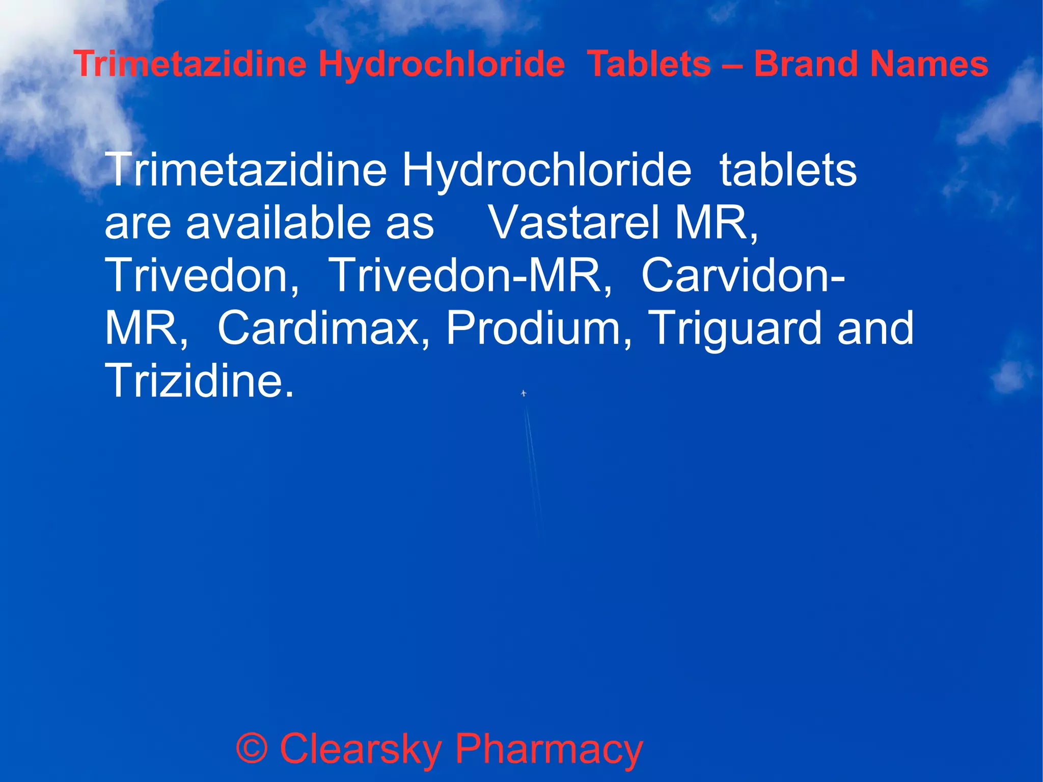 Carvidon MR (Trimetazidine Hydrochloride Tablets) | PPT