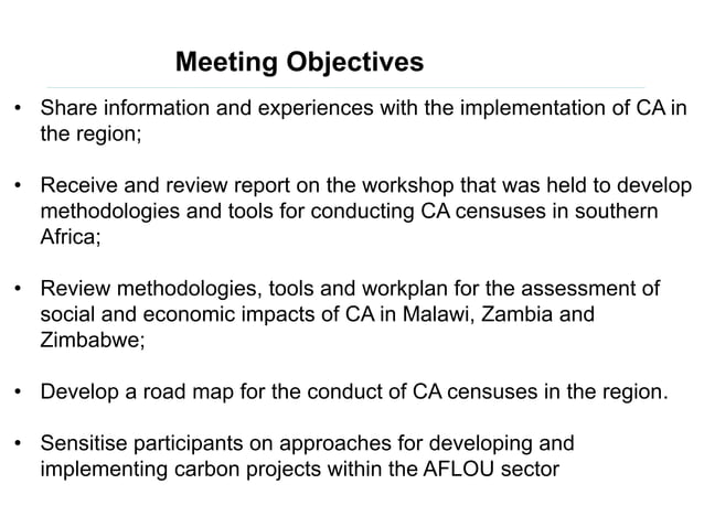 Carwg 2014 meeting objectives | PPTX