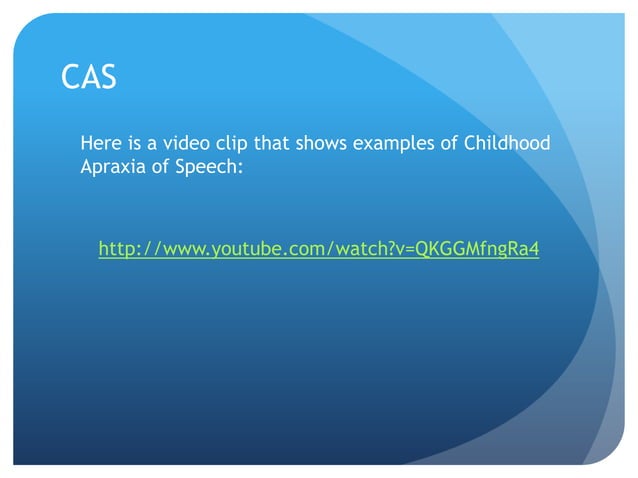 Childhood Apraxia of Speech | PPTX