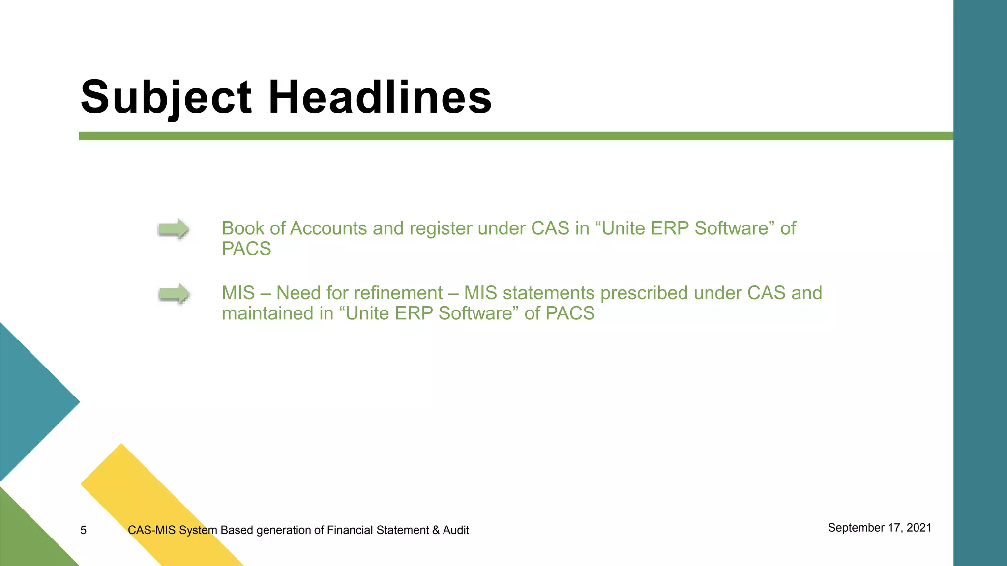 CAS-MIS system based generation of financial statement & Audit | PPSX