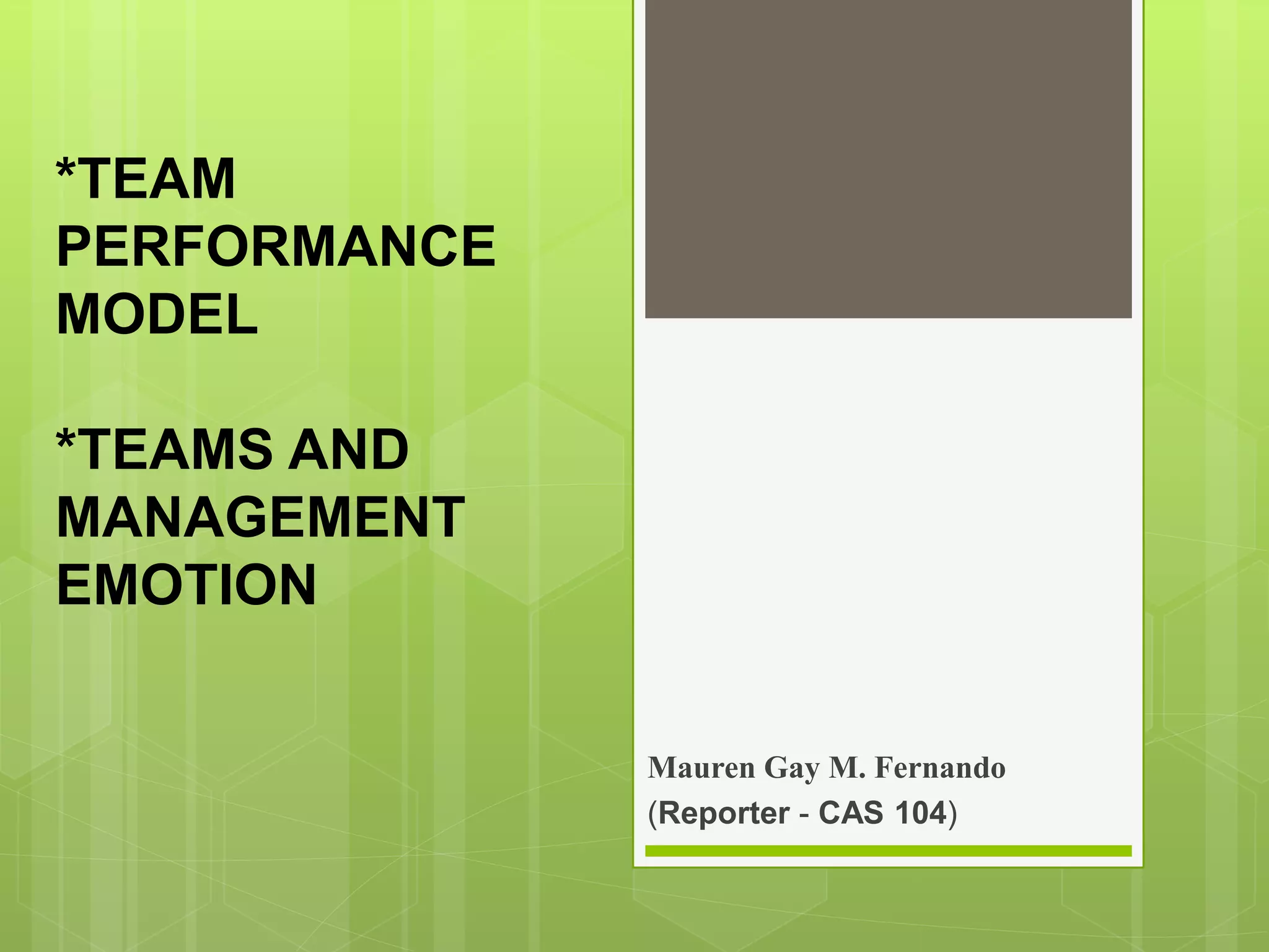Team Performance Model | PPT
