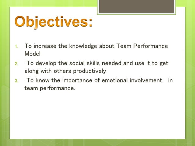 Team Performance Model Ppt