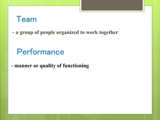 Team Performance Model | PPT