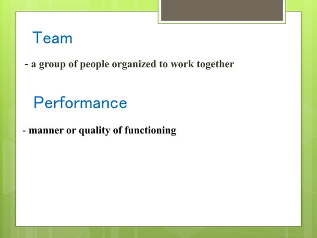 Team Performance Model Ppt