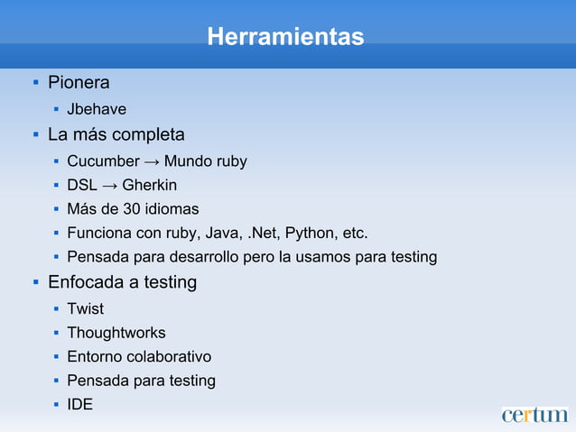 Cas2010 Behavior Driven Development Aplicado En Acceptance Test Automation Ppt