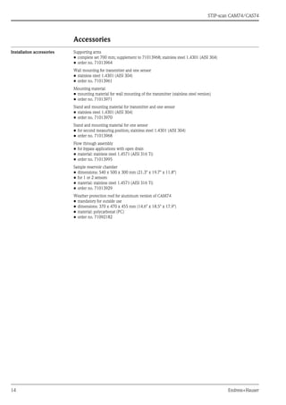 CAS74 stip scan cam74-cas74-endress+hauser datasheet-BOD sensor | PDF