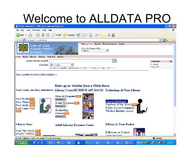 Alldata Pro for Casa Grande Library | PPT | Auto Repair | Automotive