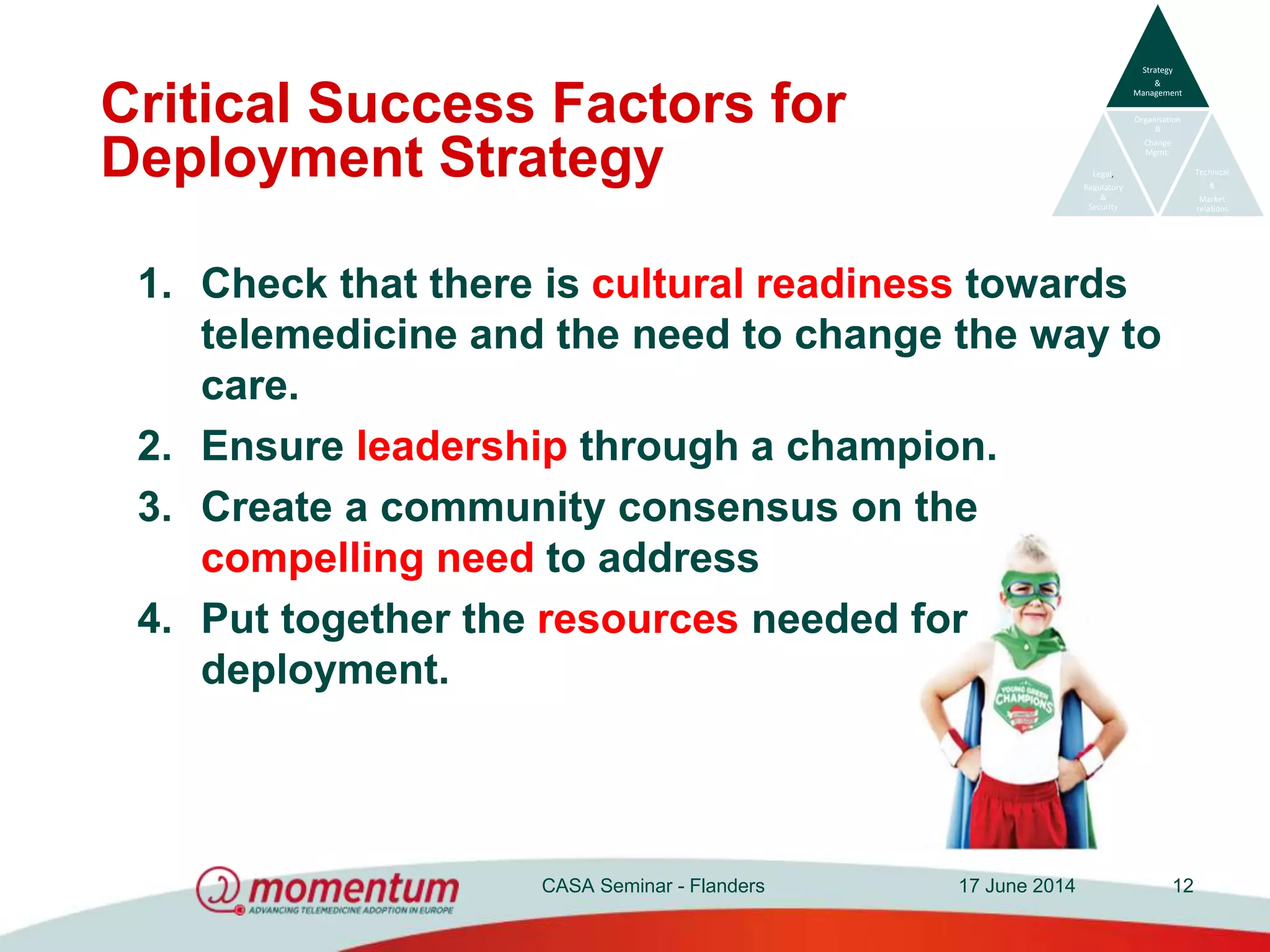 EU-funded project Momentum: success factors for deploying telemedicine ...
