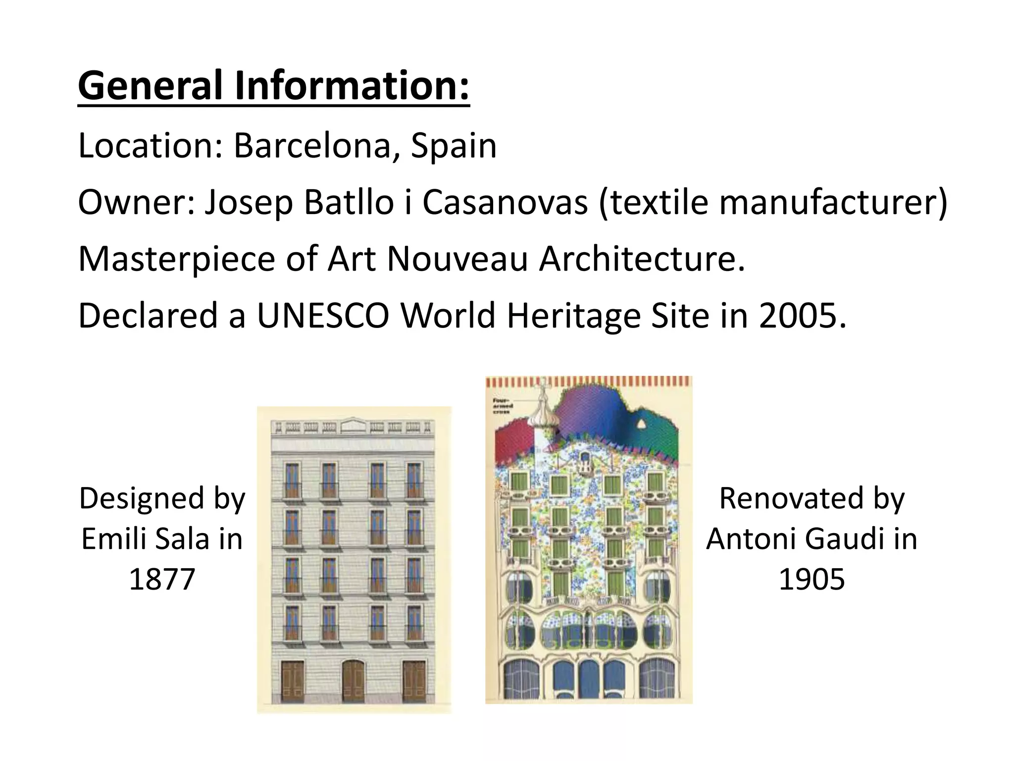 Casa batllo- Antoni Gaudi | PPTX