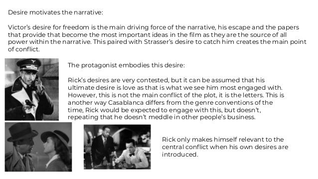 Classical Hollywood narrative conventions in Casablanca (A Level Film ...