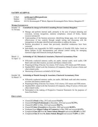 Sachin Agarwal CV | PDF