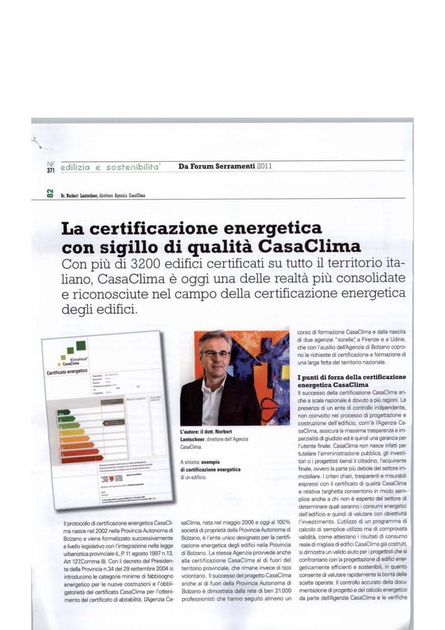 La certificazione energetica CasaClima | PDF