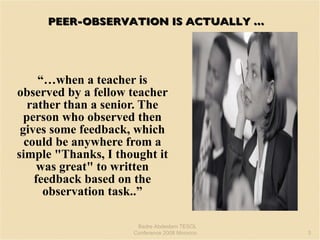 Observing The Observation: Towards A Reflective Classroom Peer ...