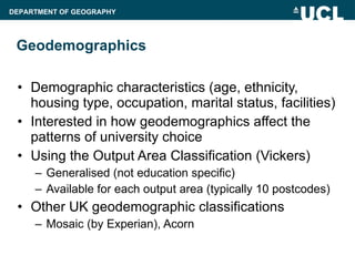 CASA Conference - Spatial Interaction Modelling, Geodemographics for ...