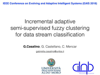 Incremental adaptive semi-supervised fuzzy clustering for data stream classification | PPT