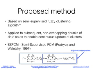 Incremental adaptive semi-supervised fuzzy clustering for data stream classification | PPT