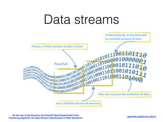 On the use of the Dynamic Incremental Semi-Supervised Fuzzy Clustering Algorithm for Data Stream ...