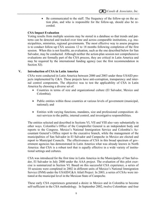 Casals technical assistance control self assessment | PDF