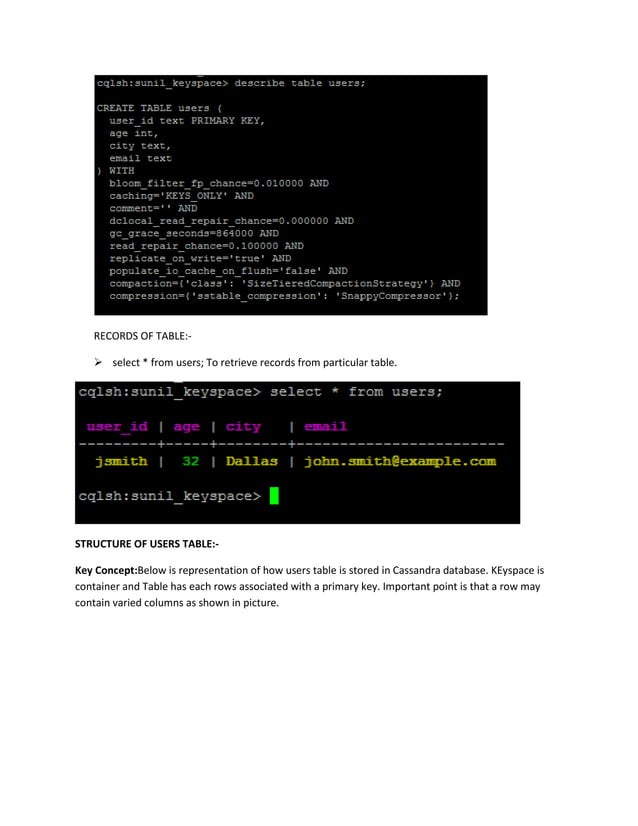 CQL - Cassandra commands Notes | PDF CQL - Cassandra commands Notes | PDF