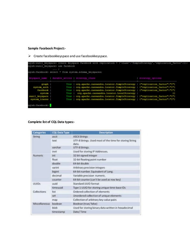 Cql Cassandra Commands Notes