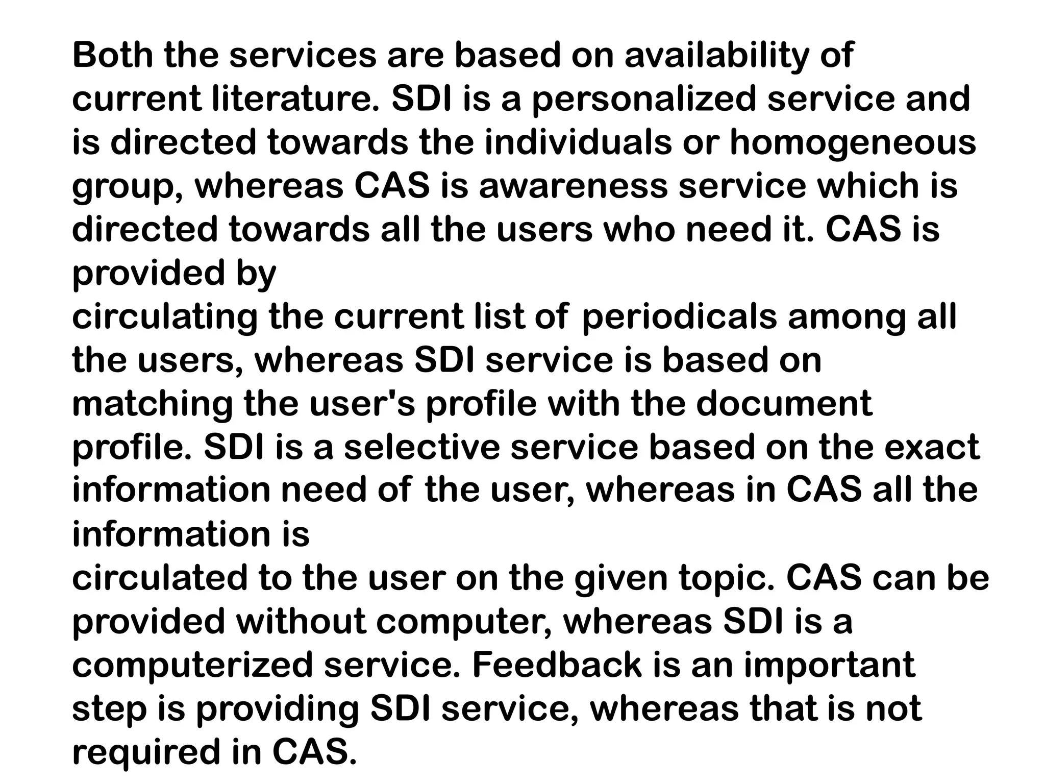 CAS & SDI service | PDF
