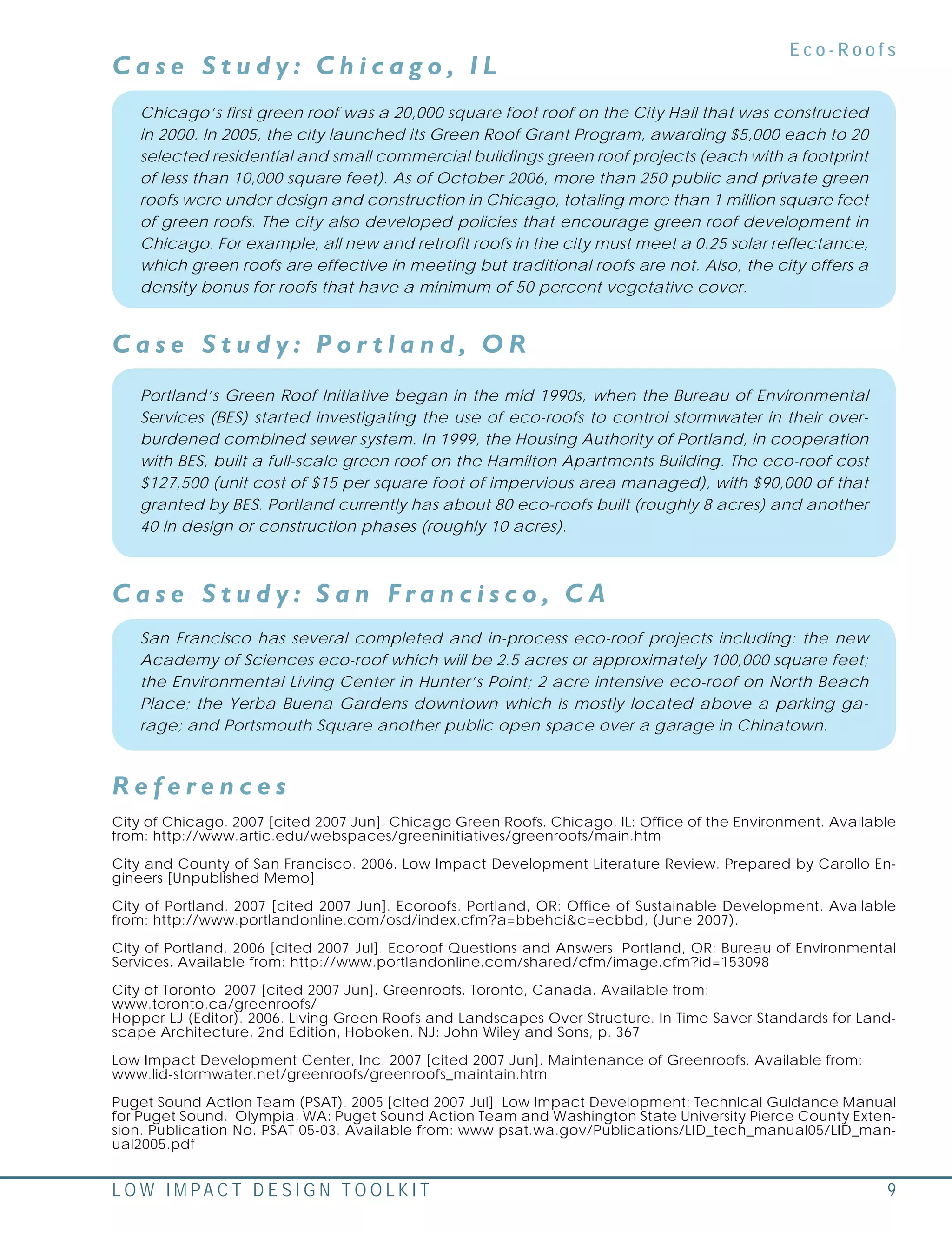 CA: San Francisco: Low Impact Design Toolkit for Stormwater | PDF