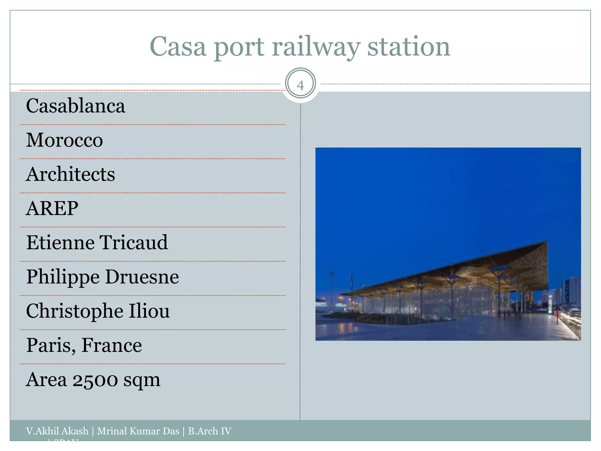 Casa port railway station | PPTX