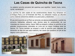 Casas de Quincha en Tacna | PPTX