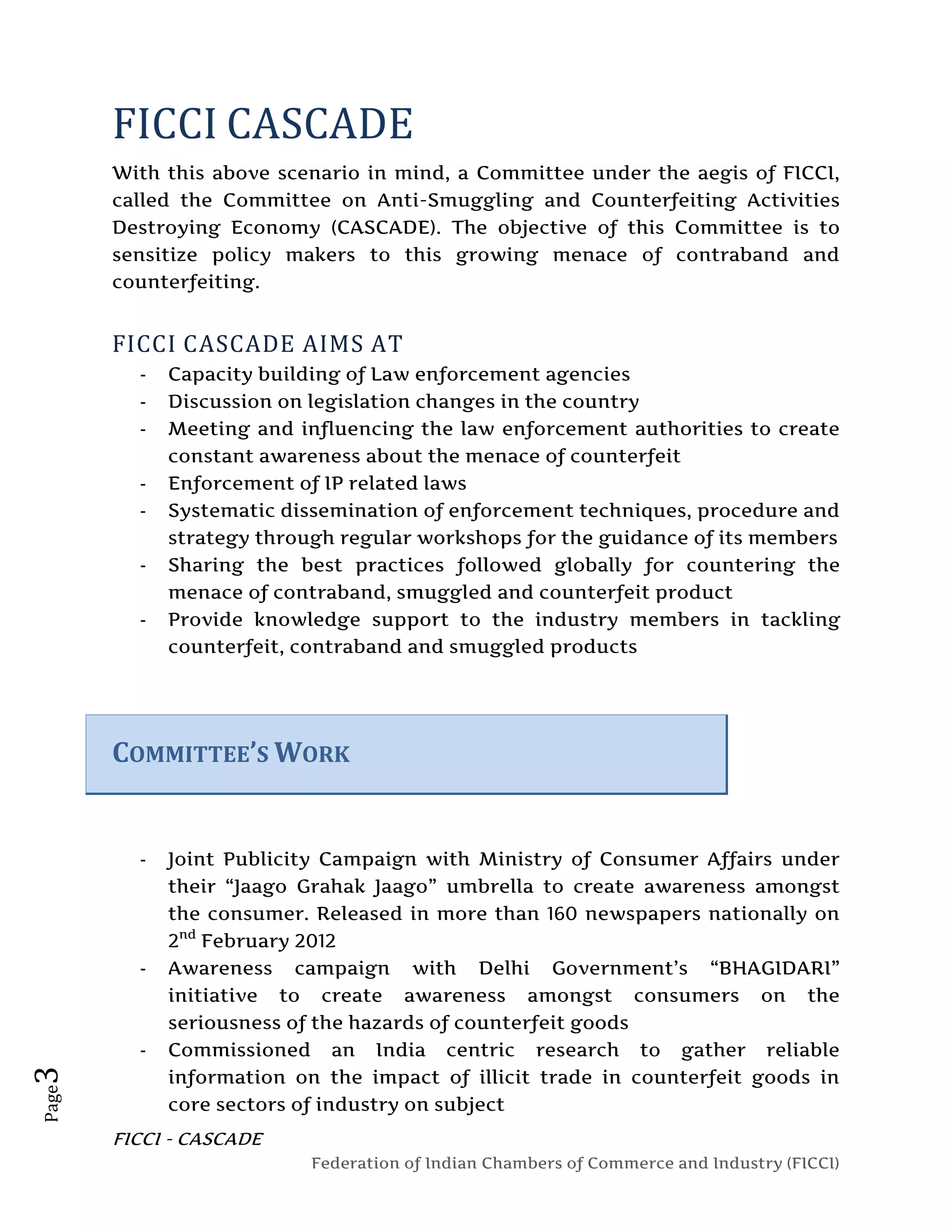 Counterfeiting in India - FICCI CASCADE | PDF