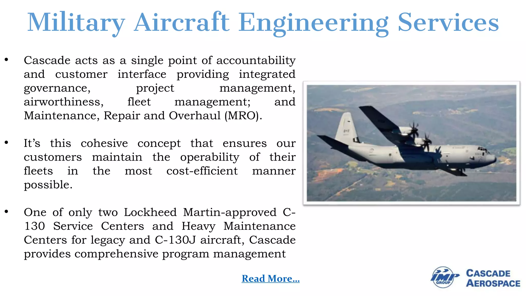 Aerospace Engineering & Aircraft Maintenance - Cascade Aerospace | PPTX