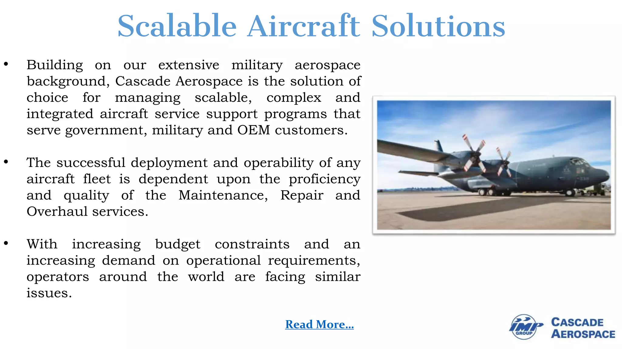Aerospace Engineering & Aircraft Maintenance - Cascade Aerospace | PPTX